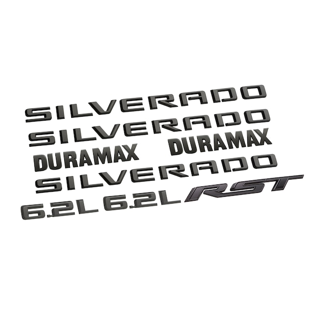 silverado custom black emblems